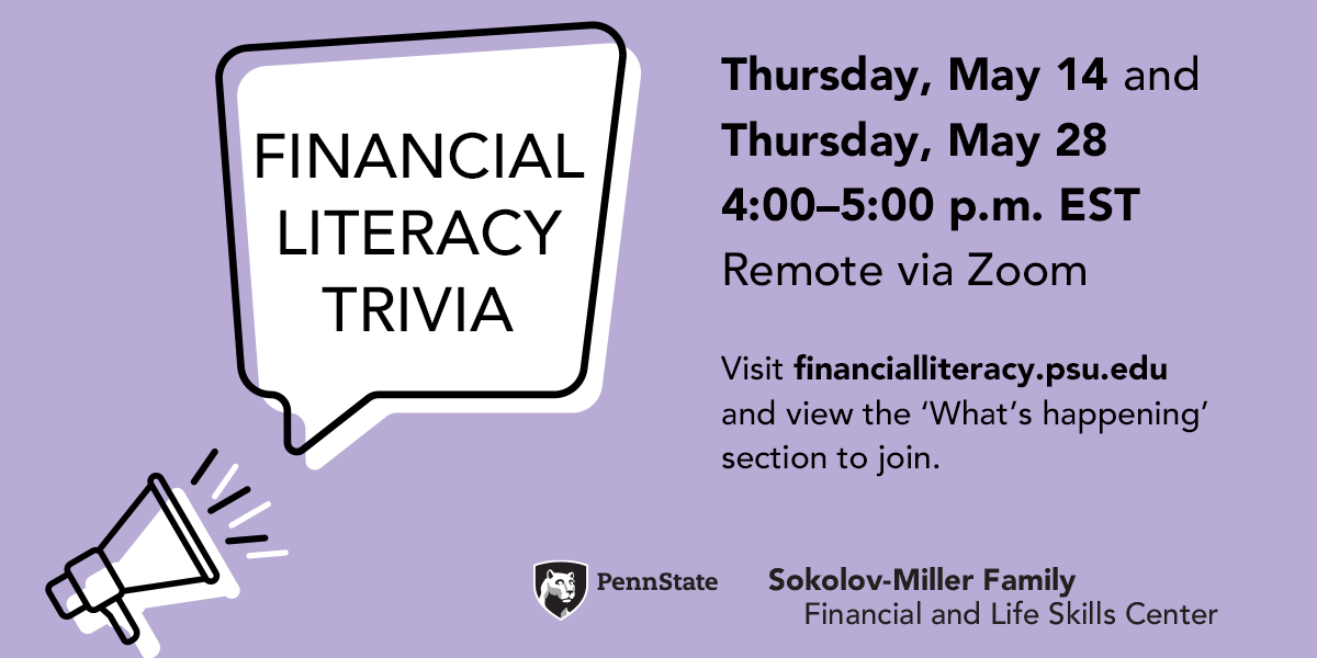 Financial literacy trivia and webinars return in May | Penn State ...