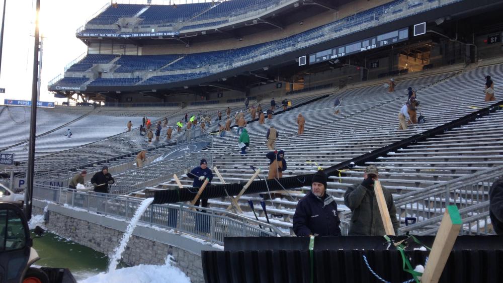 OPP shovel brigade answers the call for snow removal at Beaver Stadium ...