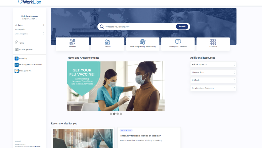 Upgraded WorkLion Portal launches today | Penn State University