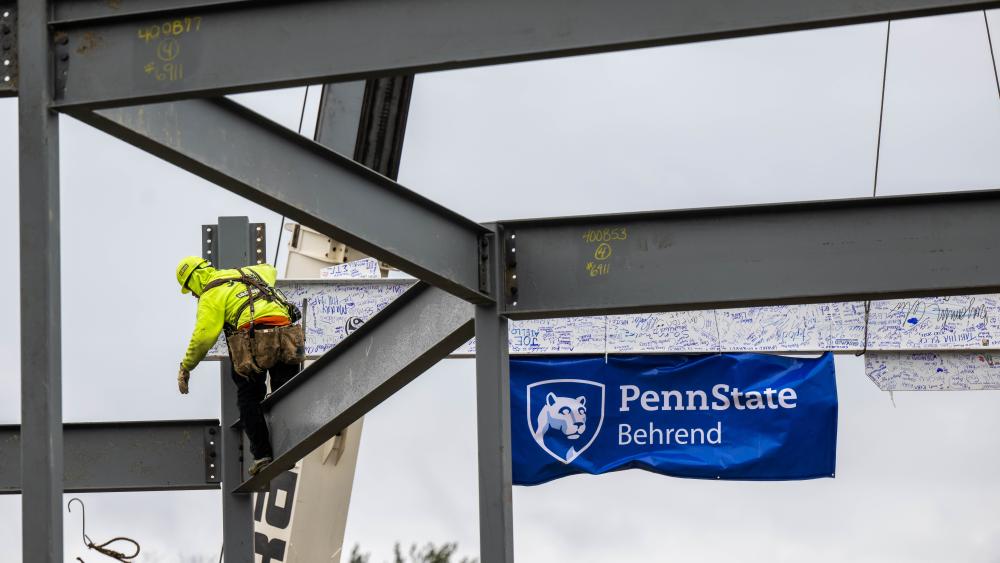 Behrend community celebrates 'topping off' of new Erie Hall | Penn ...