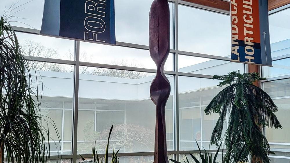 Penn College gifted 18-foot American chestnut sculpture by artist Jon ...