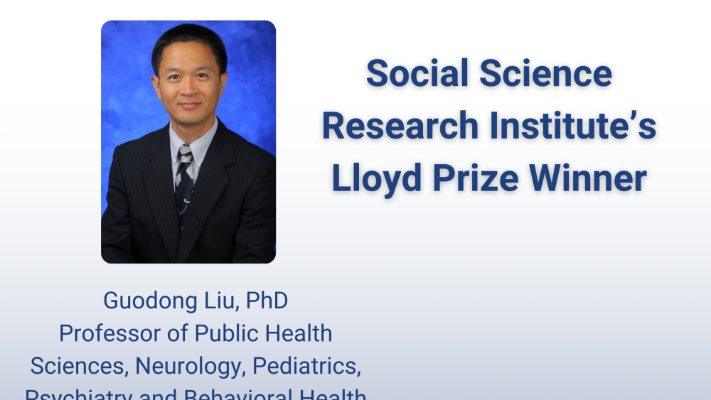 Guodong Liu awarded the Lloyd Prize for Innovative Health Research ...
