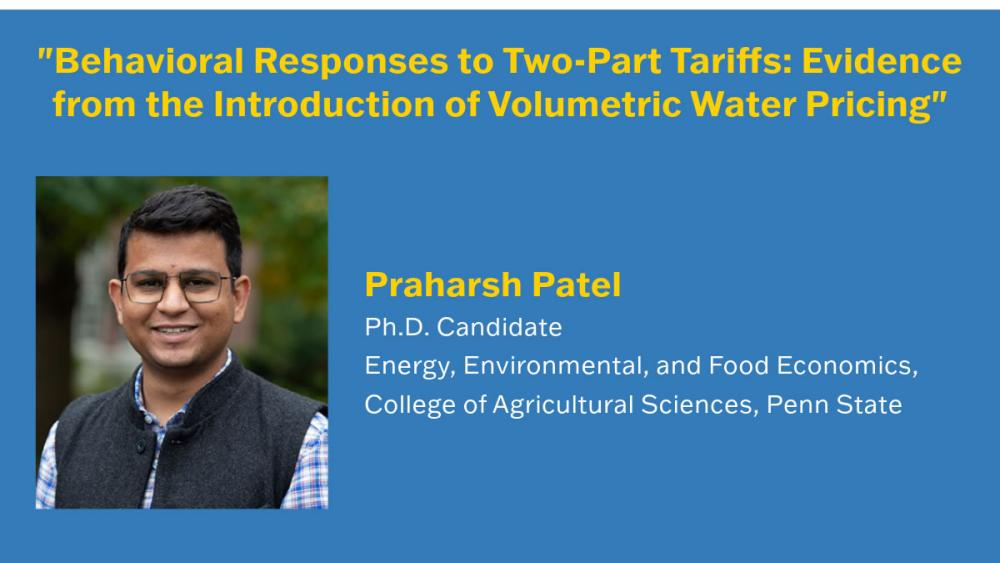 Energy and Environmental Economics and Policy seminar series continues ...