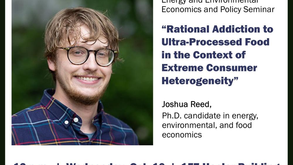 Reed to discuss rational addiction to ultra-processed food on Oct. 16 ...