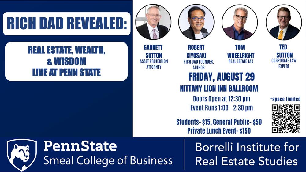 'Rich Dad Revealed: Real Estate, Wealth and Wisdom Live at Penn State ...