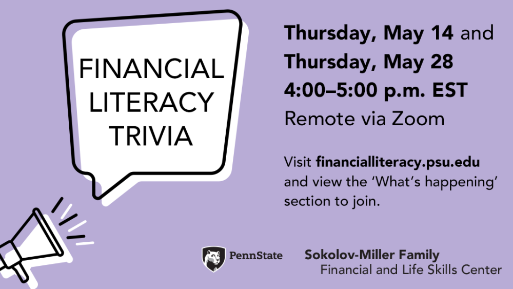 Financial literacy trivia and webinars return in May | Penn State ...