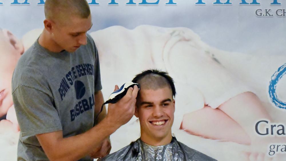 Behrend baseball team goes bald for babies | Penn State University