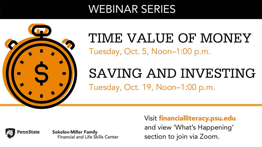 Financial Literacy Webinars Scheduled For Oct 5 And 19 Penn State