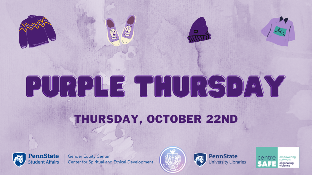 Gender Equity Center to host 'Purple Thursday' on Oct. 22 | Penn State ...