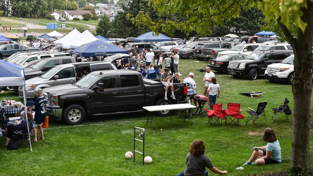 Rain forces closure of several grass parking lots for Penn State-Iowa ...